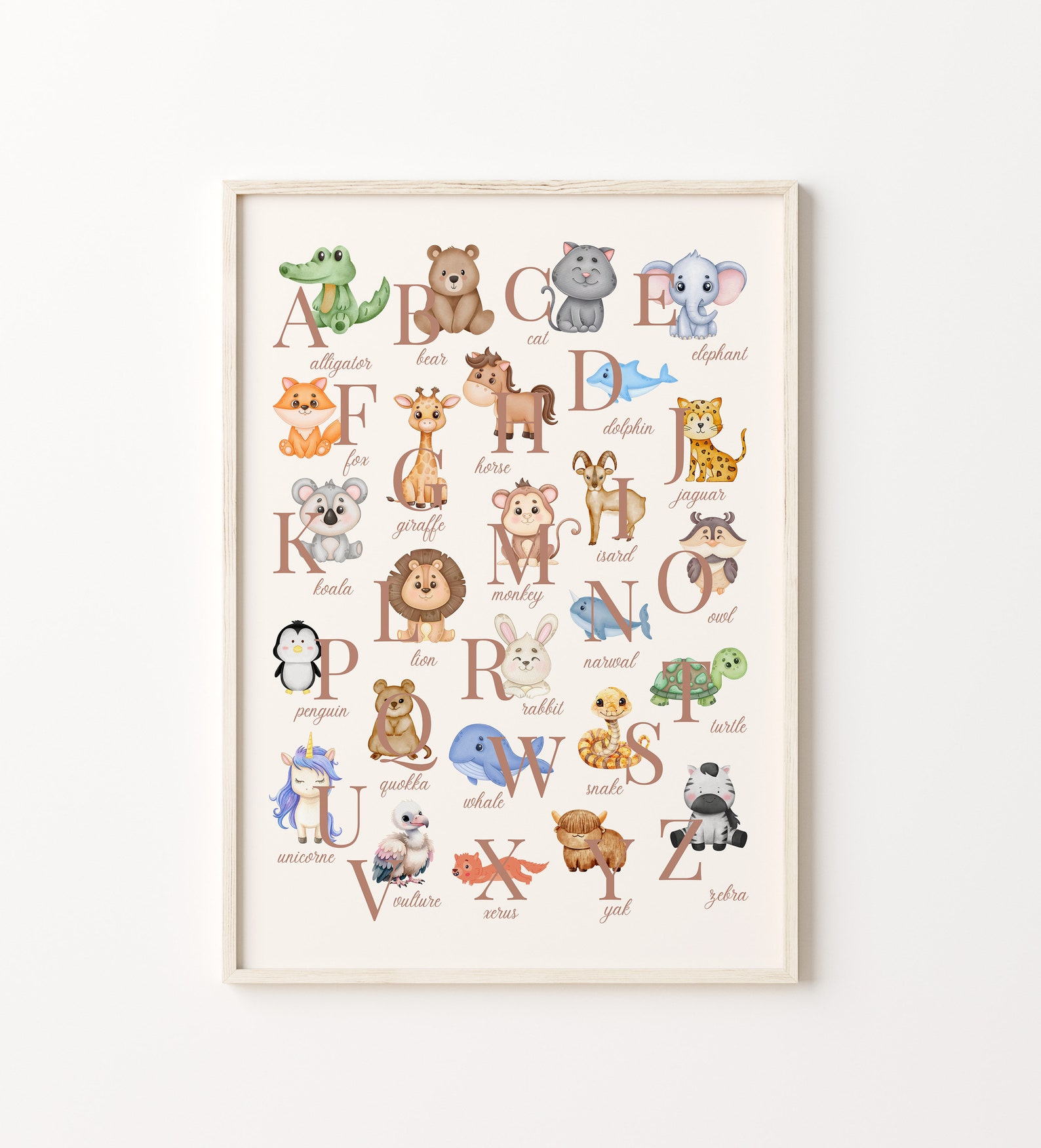 Animal Alphabet Poster, English Animal Alphabet Poster, English ...