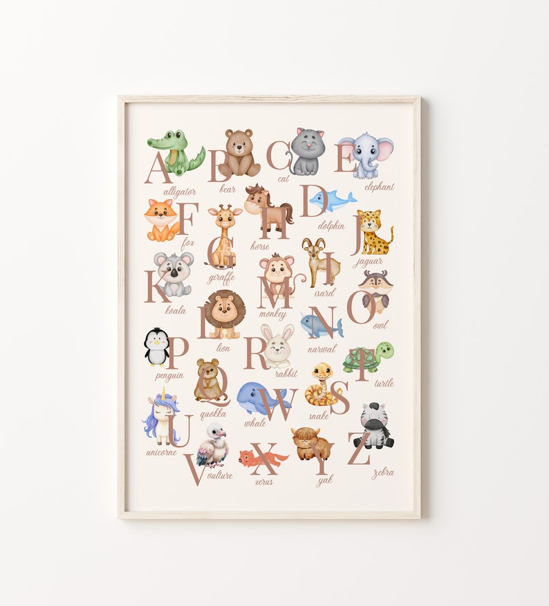 Animal Alphabet Poster, English Animal Alphabet Poster, English ...