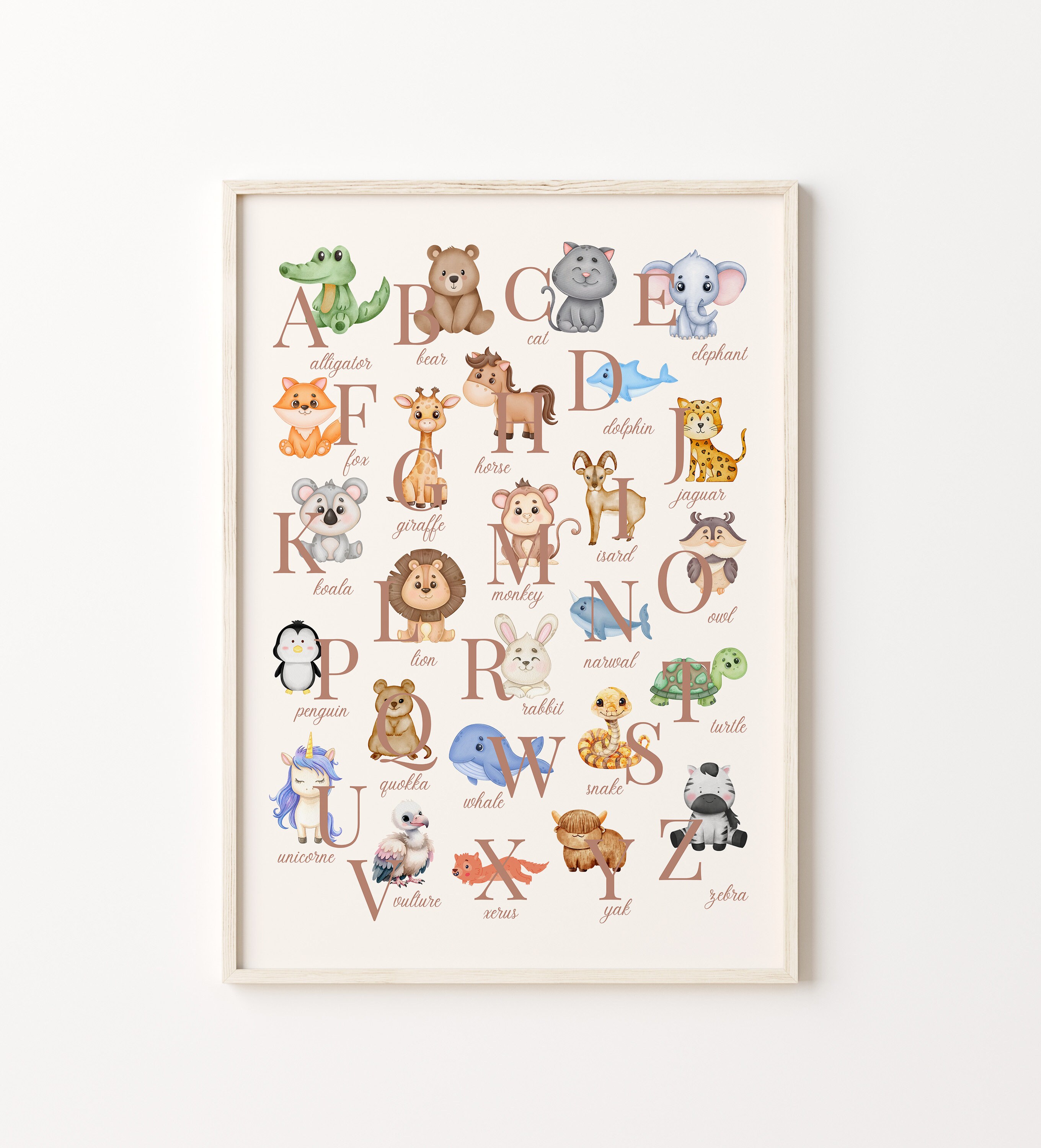 Animal Alphabet Poster, English Animal Alphabet Poster, English ...