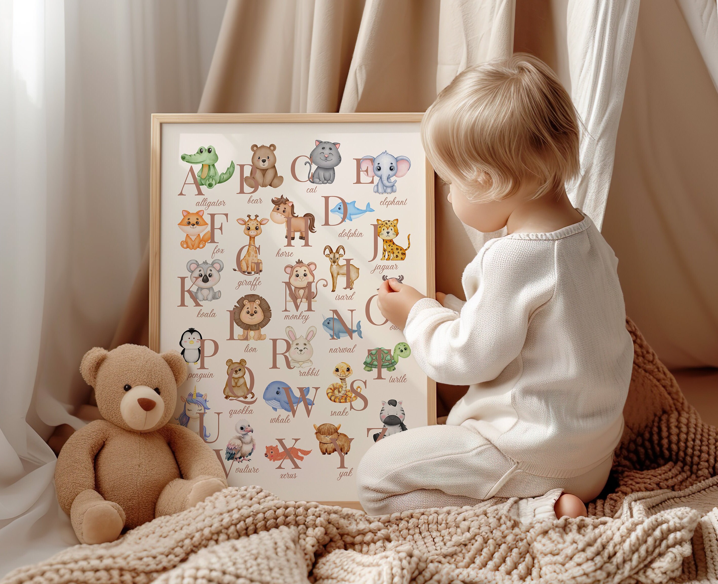 Animal Alphabet Poster, English Animal Alphabet Poster, English ...