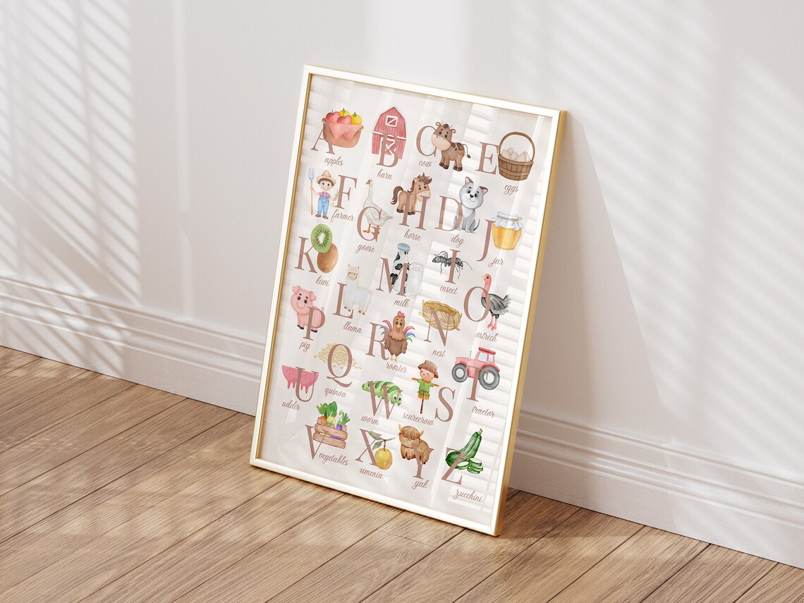 Farm Alphabet Poster, Farm Alphabet Print, Farm Alphabet,abc Farm, Farm ...