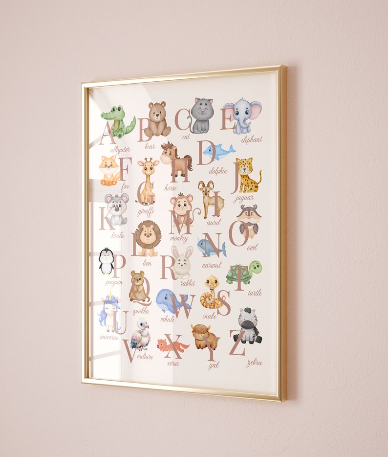 Animal Alphabet Poster, English Animal Alphabet Poster, English ...
