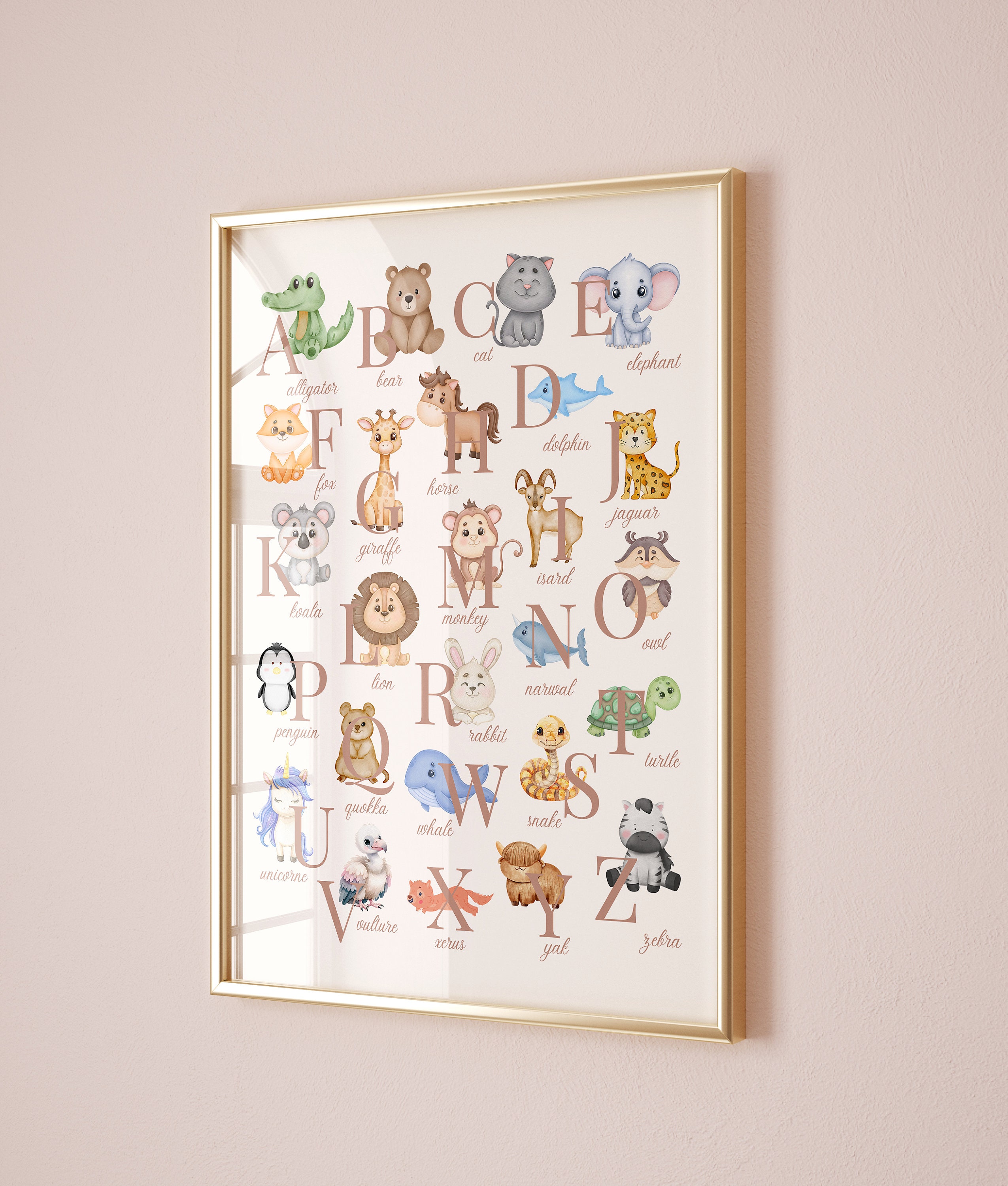 Animal Alphabet Poster, English Animal Alphabet Poster, English ...