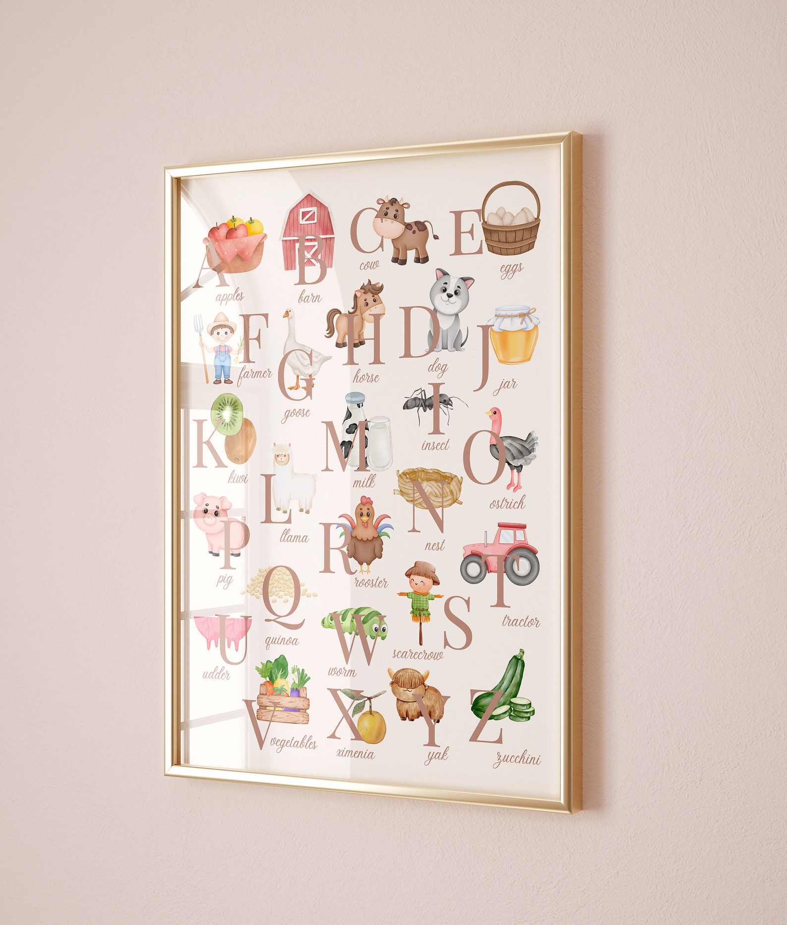 Farm Alphabet Poster, Farm Alphabet Print, Farm Alphabet,abc Farm, Farm ...