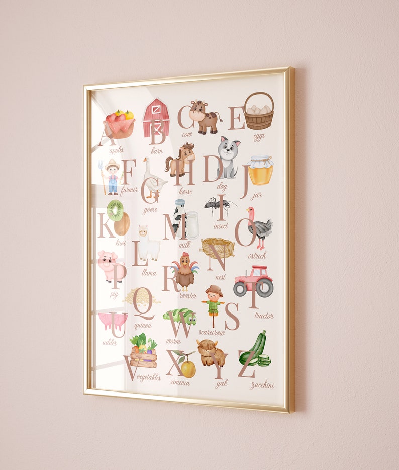 Farm Alphabet Poster, Farm Alphabet Print, Farm Alphabet,abc Farm, Farm ...