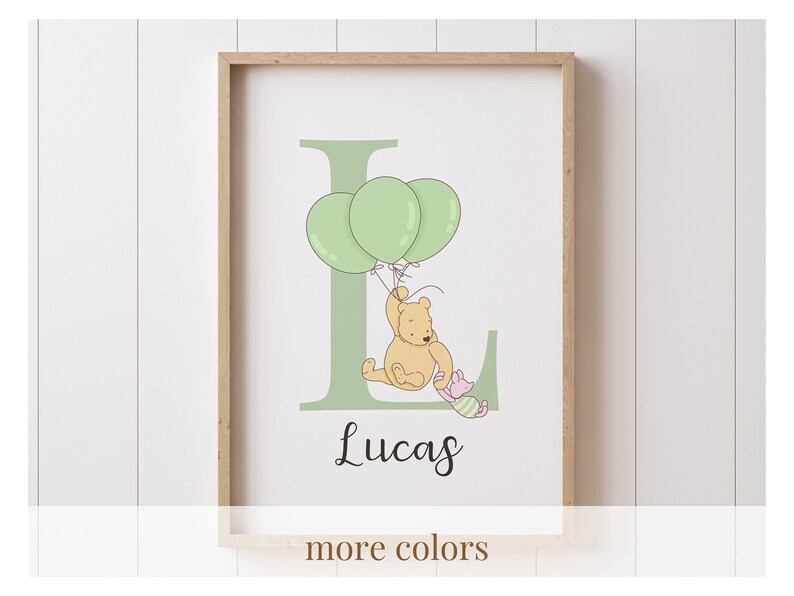 Winnie the Pooh Personalized Name Print, Winnie the Pooh Custom Wall ...