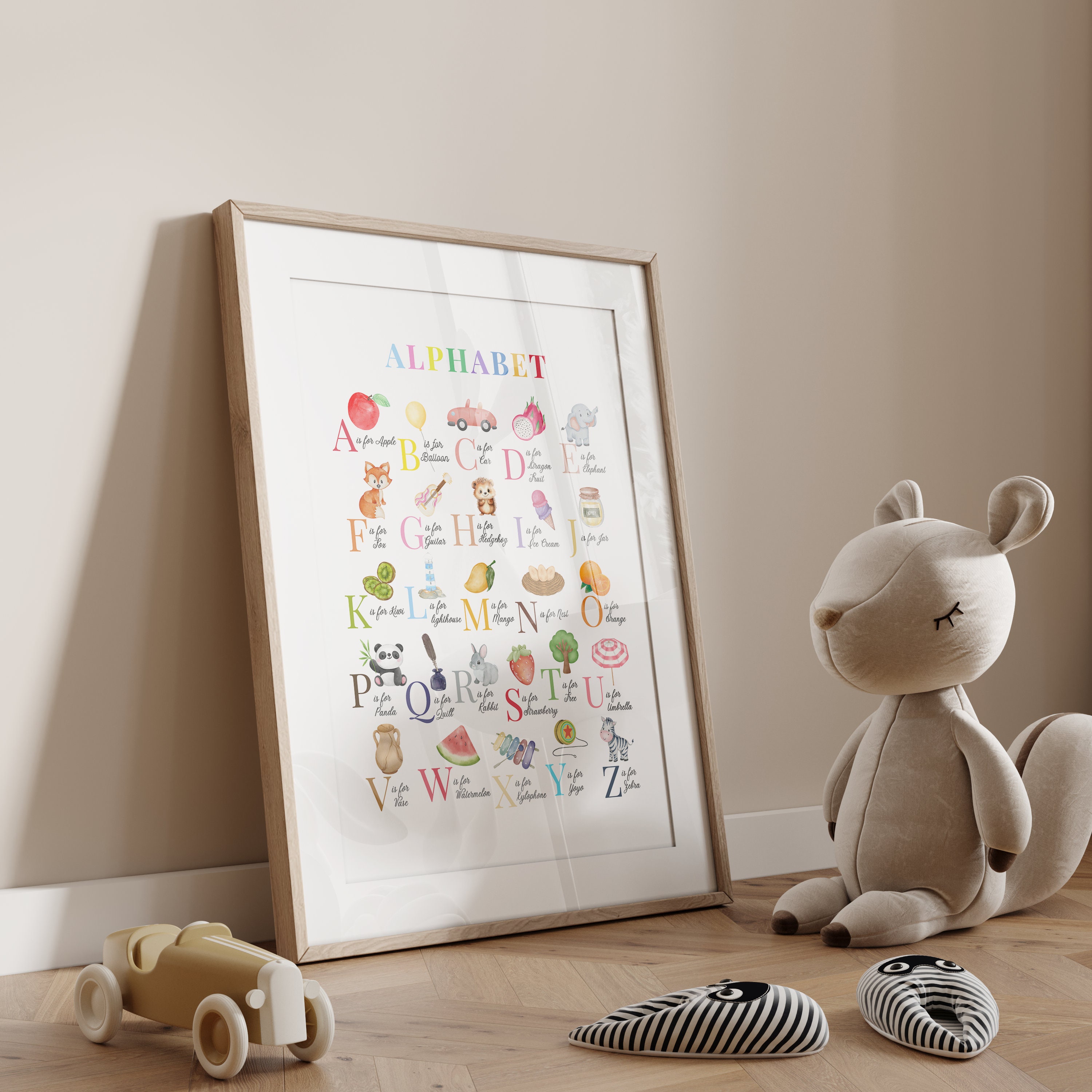 ABC Poster, Watercolour Alphabet, Playroom Decor, Nursery Wall Art ...