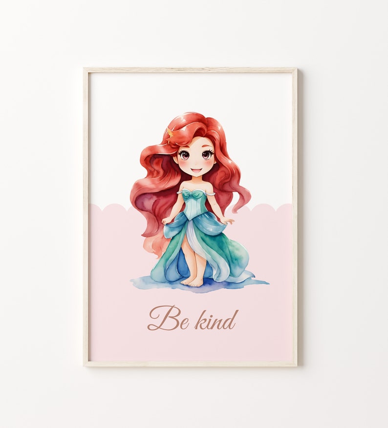 Princesses Set of 6 Posters Princesses Wall Art Princess Girl Room ...