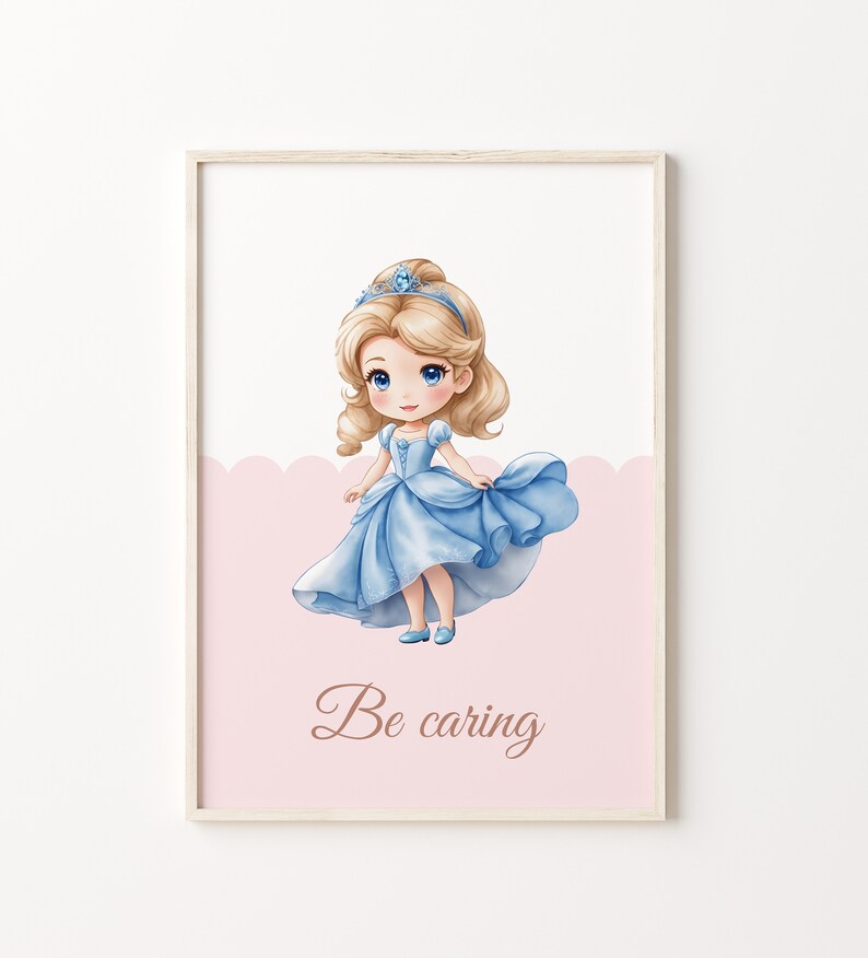 Princesses Set of 6 Posters Princesses Wall Art Princess Girl Room ...