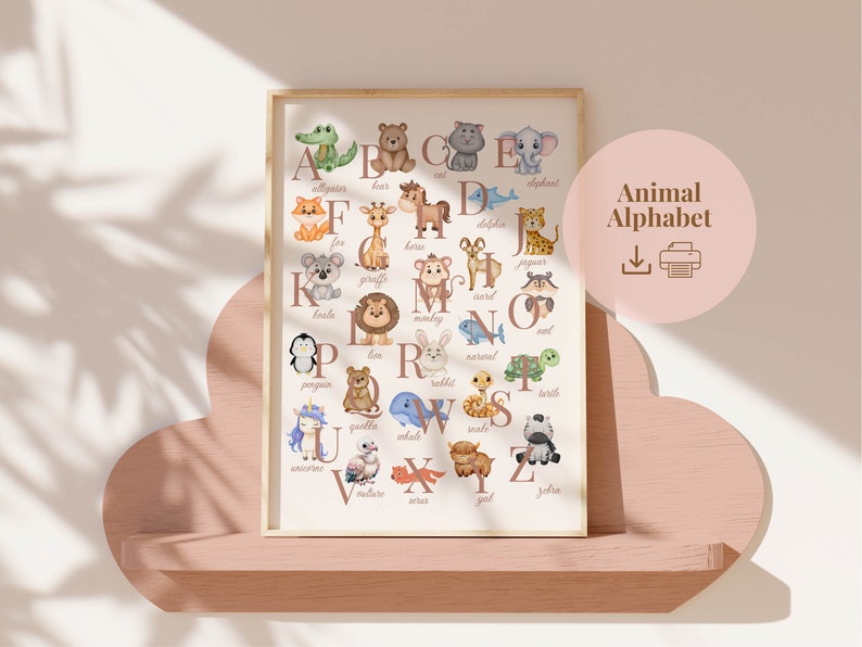 Animal Alphabet Poster, English Animal Alphabet Poster, English ...