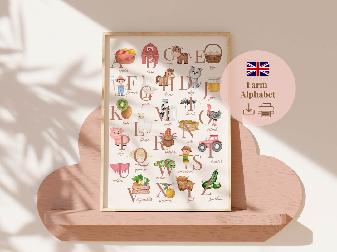 Farm Alphabet Poster, Farm Alphabet Print, Farm Alphabet,abc Farm, Farm ...