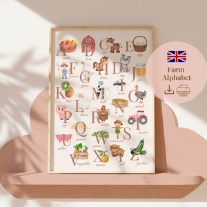 Farm Alphabet Poster, Farm Alphabet Print, Farm Alphabet,abc Farm, Farm ...