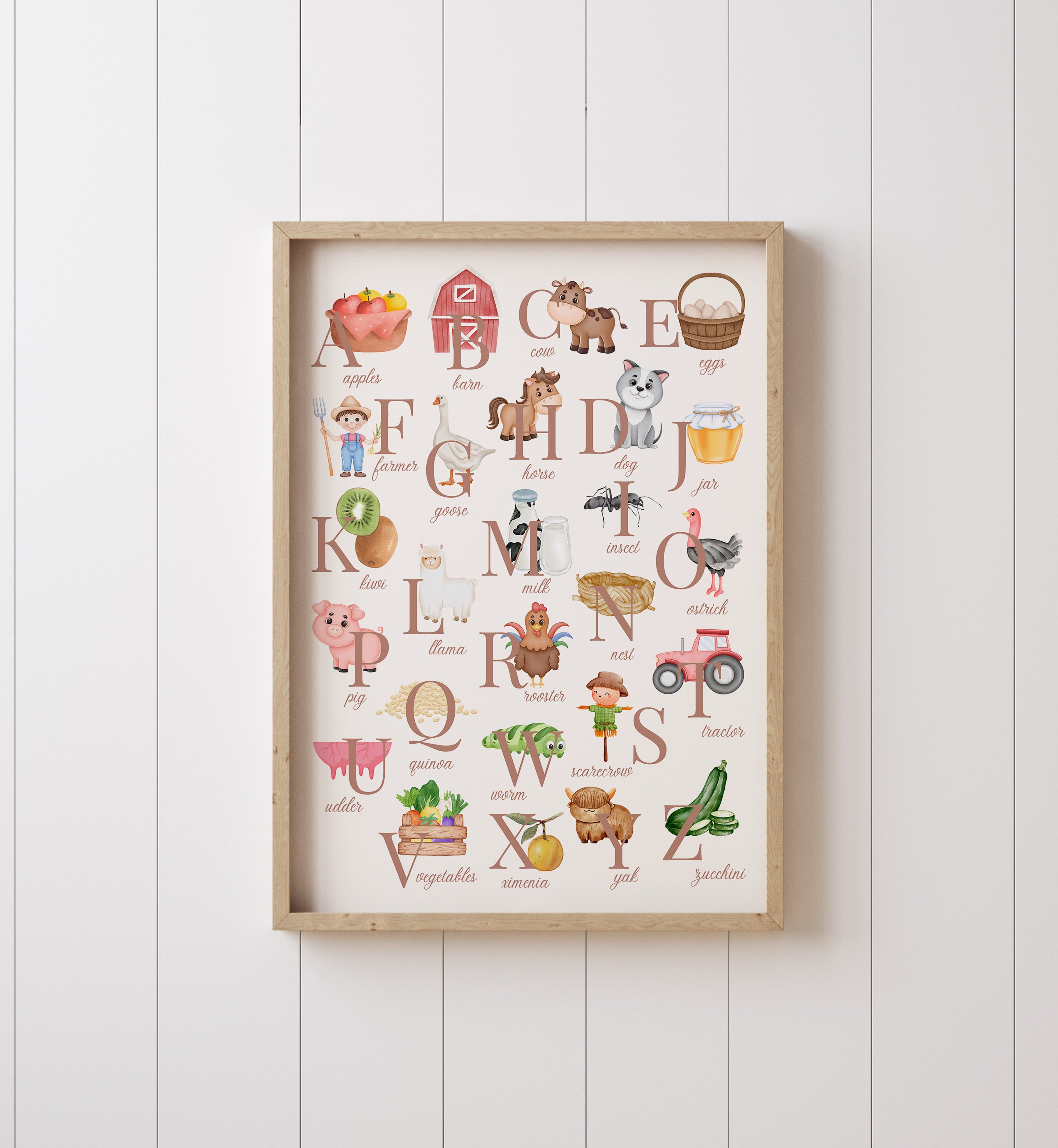 Farm Alphabet Poster, Farm Alphabet Print, Farm Alphabet,abc Farm, Farm ...
