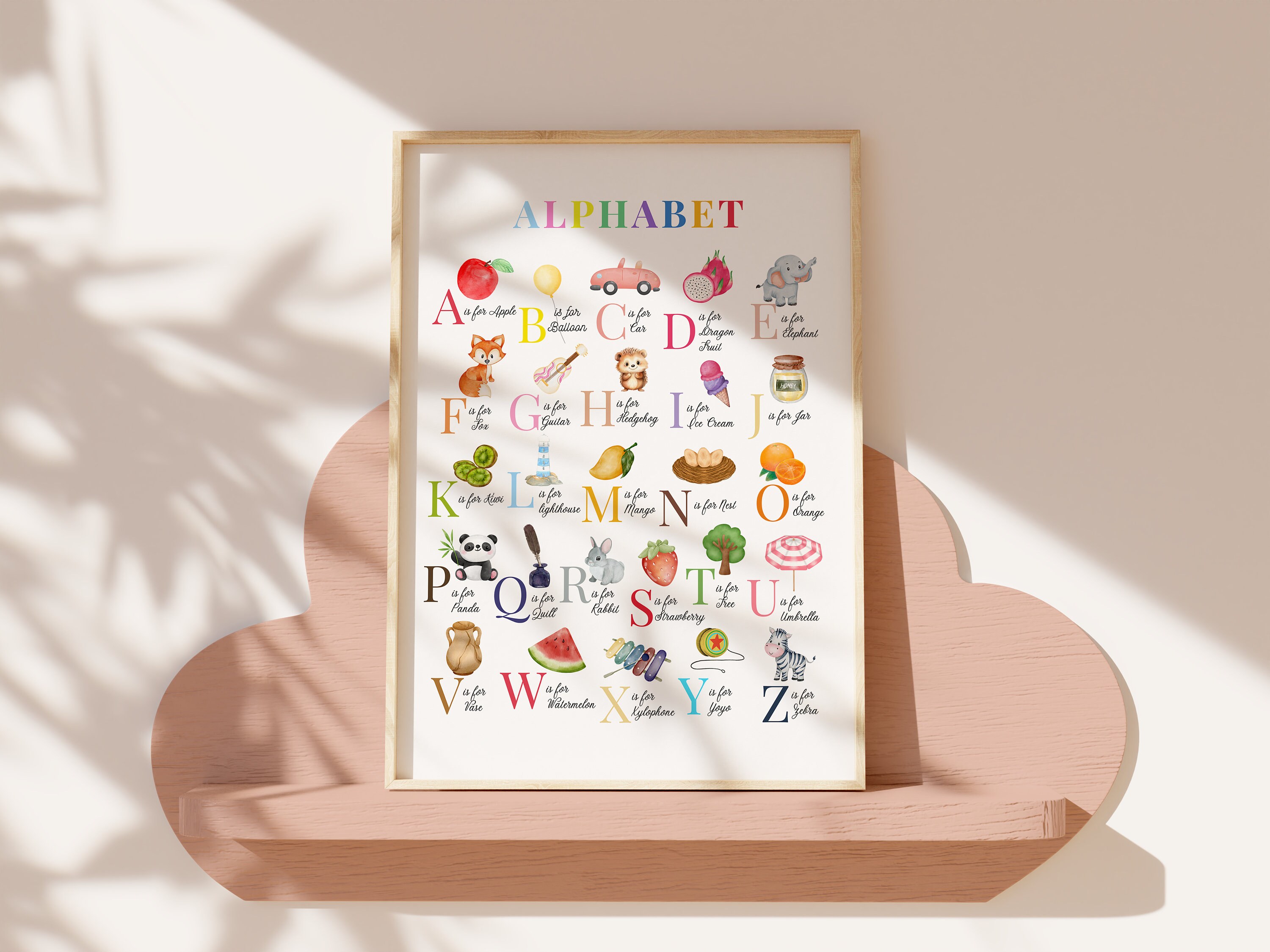 ABC Poster, Watercolour Alphabet, Playroom Decor, Nursery Wall Art ...