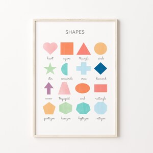 Rainbow Educational Posters, 6 Homeschool Prints, Educational Wall Art ...