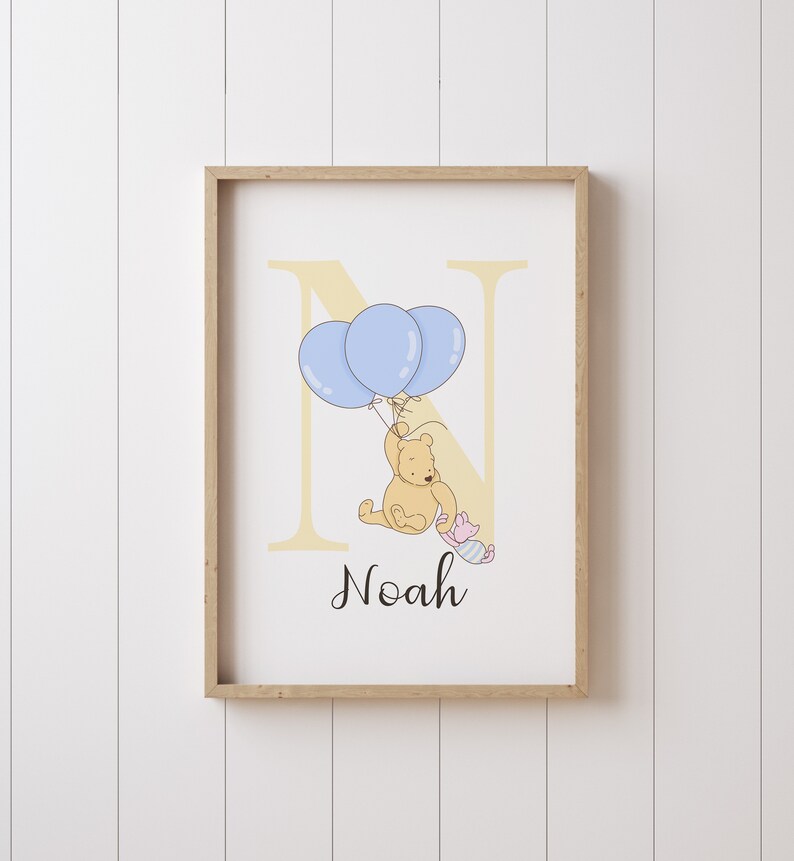 Winnie the Pooh Personalized Name Print, Winnie the Pooh Custom Wall ...
