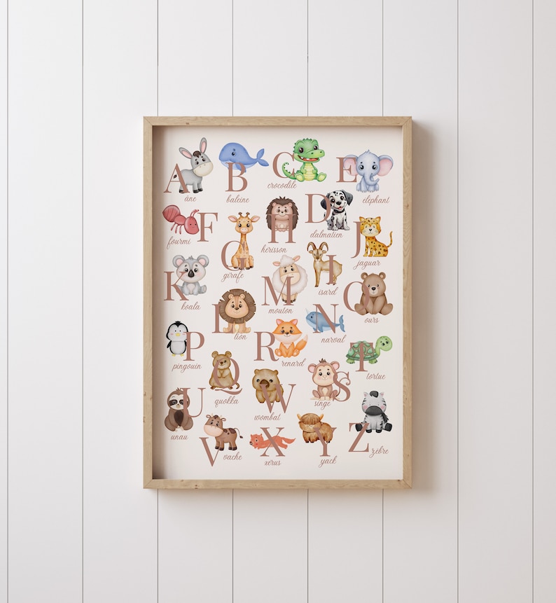French Animal Alphabet Poster, French Alphabet Poster, Animal Alphabet ...