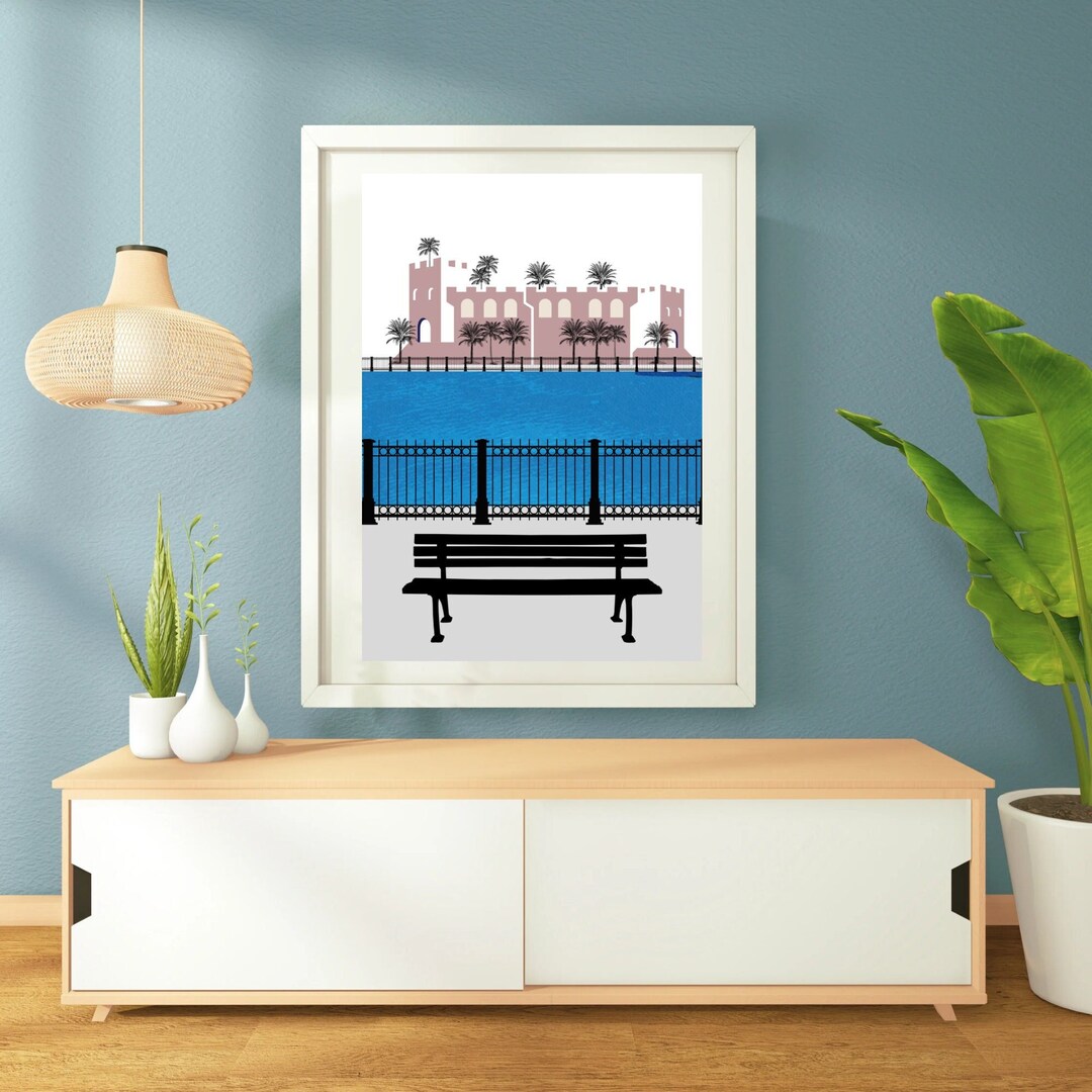 Libyan Red Castle Wall Print, North Africa Art, Arabic Wall Art, City ...