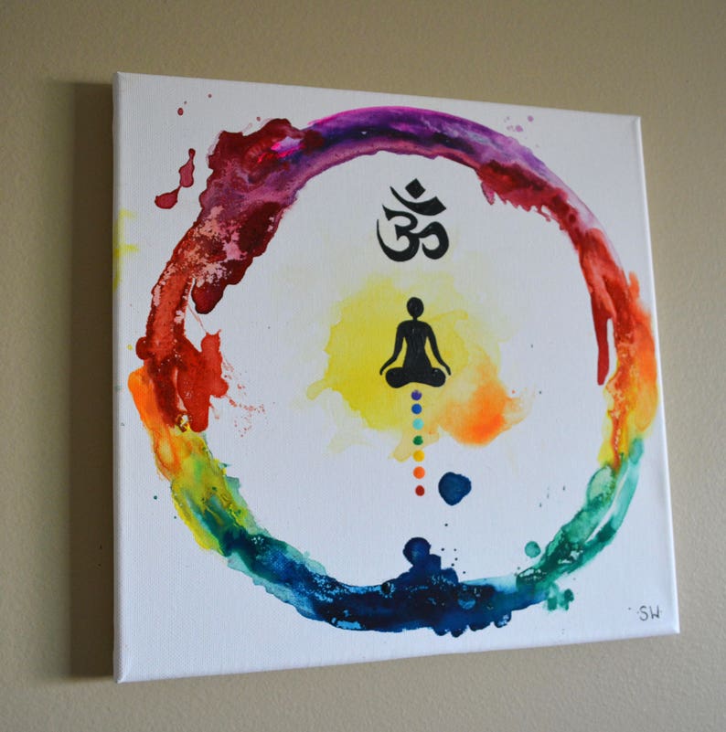 Buy Rainbow Meditation Ring, Original Painting, Chakra, Energy, Yoga ...