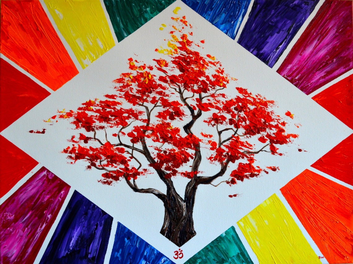 The Healing Tree, Original Oil Painting, 18" X 24", Chakra, Energy ...