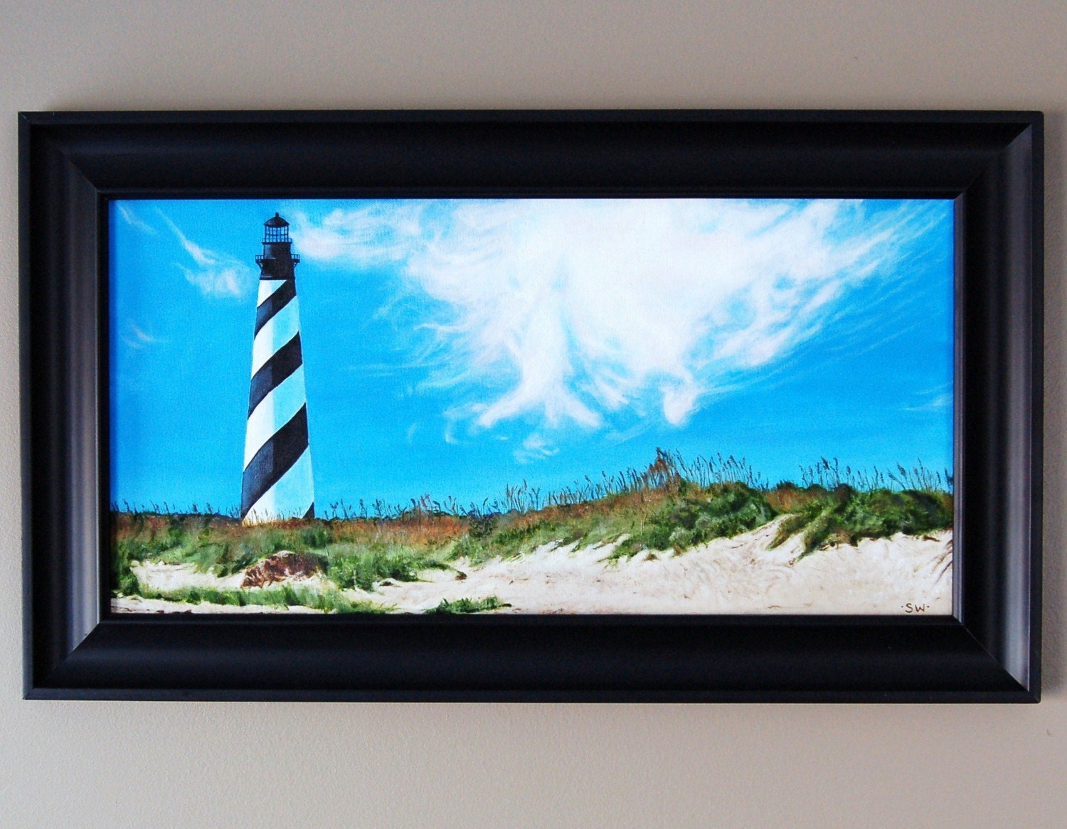 Cape Hatteras Lighthouse Original Oil Painting, Framed, Artist Signed ...