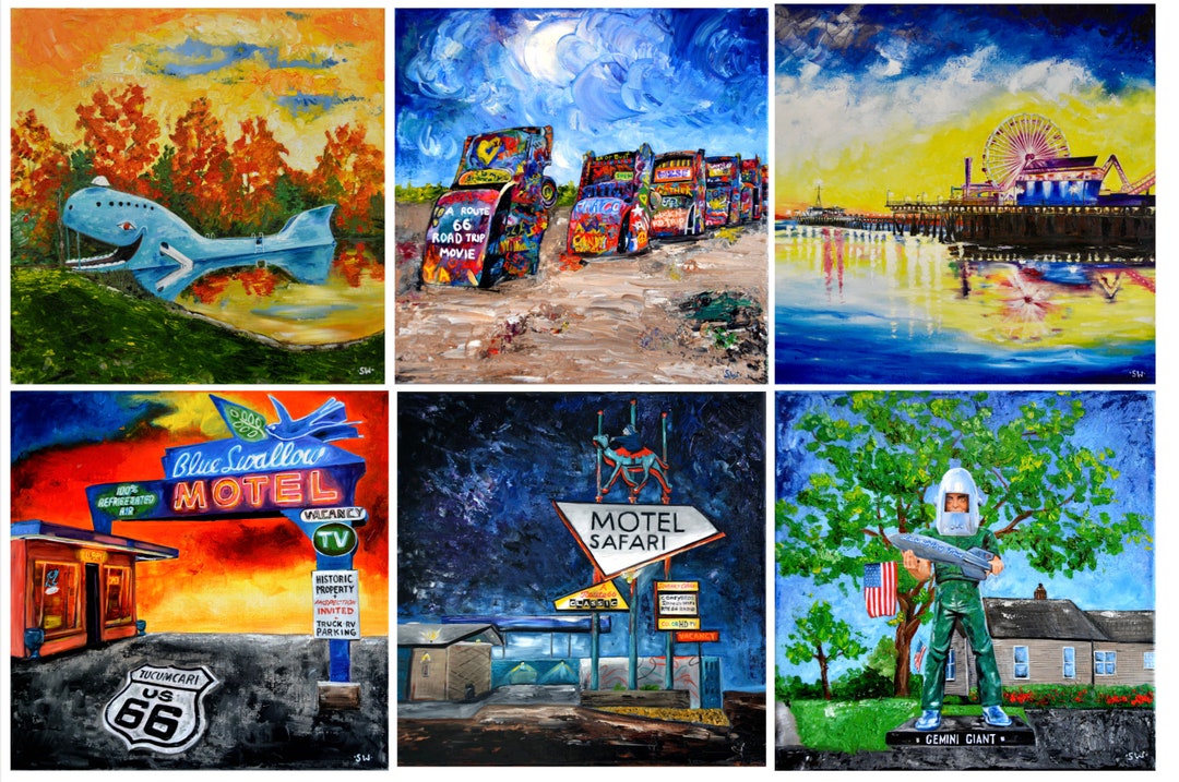 Route 66 Painting Prints, Artist Signed, Rt66, Original Art, 8"x8" or 8 ...