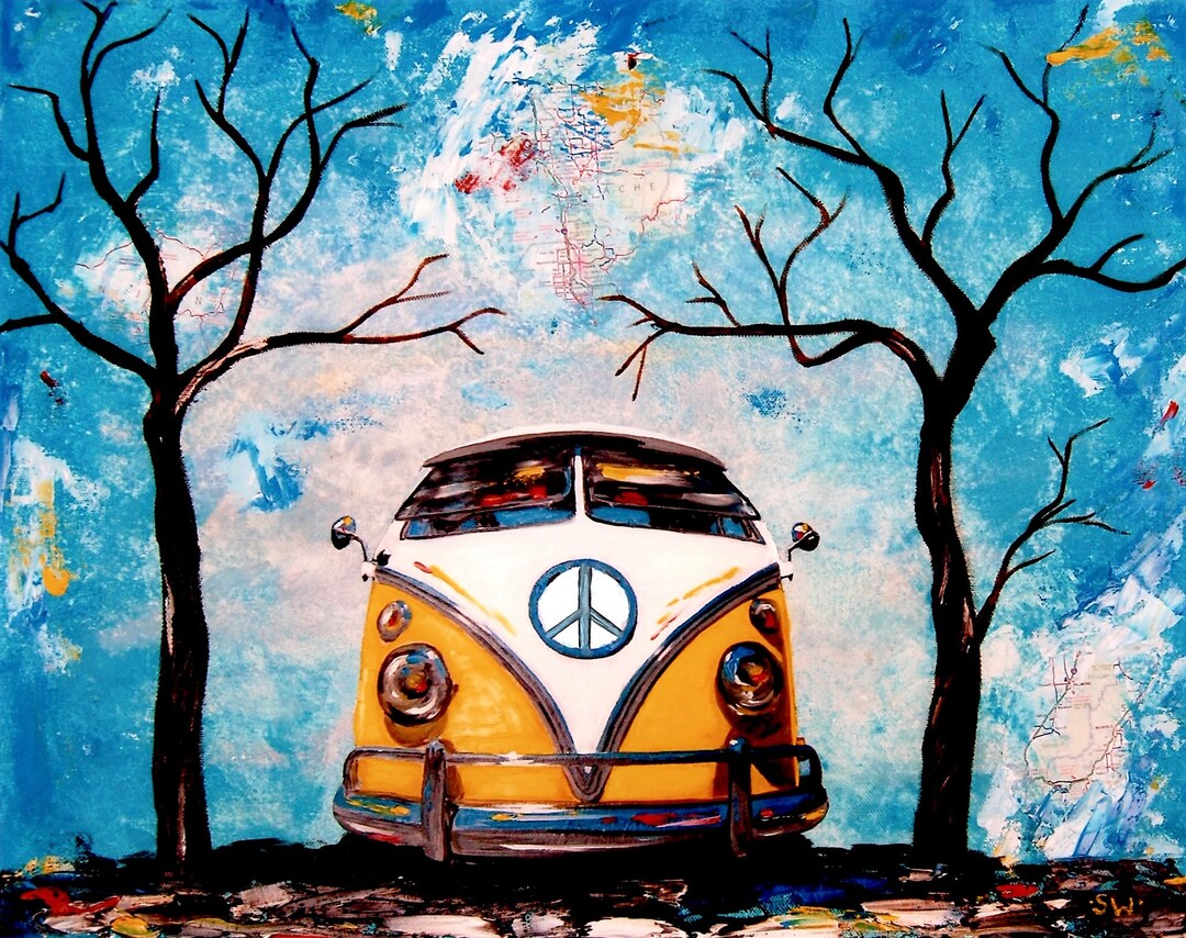 Yellow 1966 21 Window, Camper Bus, 8" X 10" or 11" X 14" Artist Signed ...