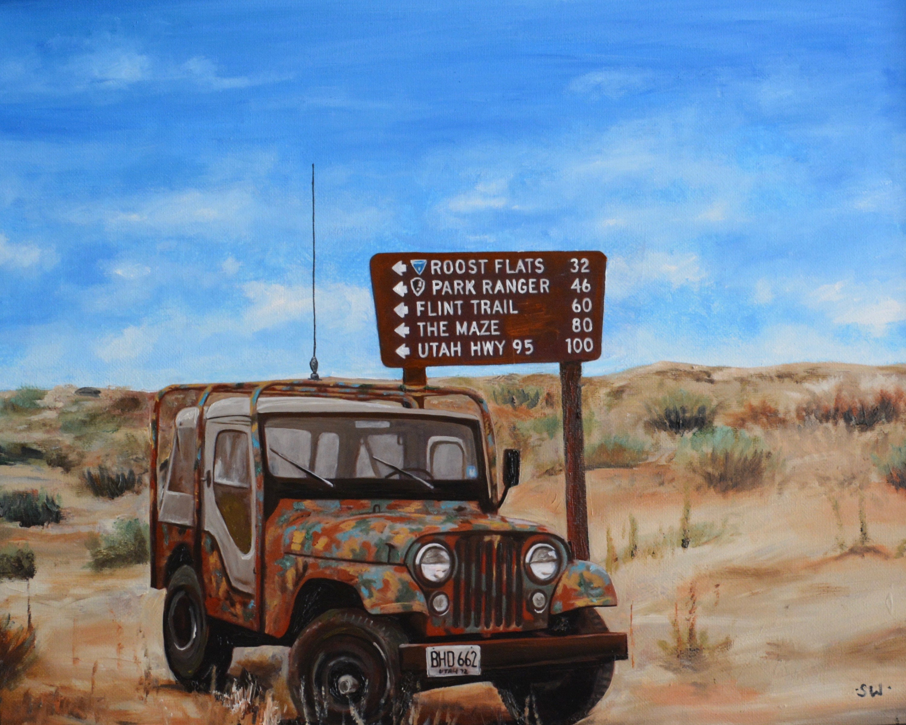 Jeep Willys CJ-5, Artist Signed Print, Jeep, Vintage, Man Cave, Gift ...