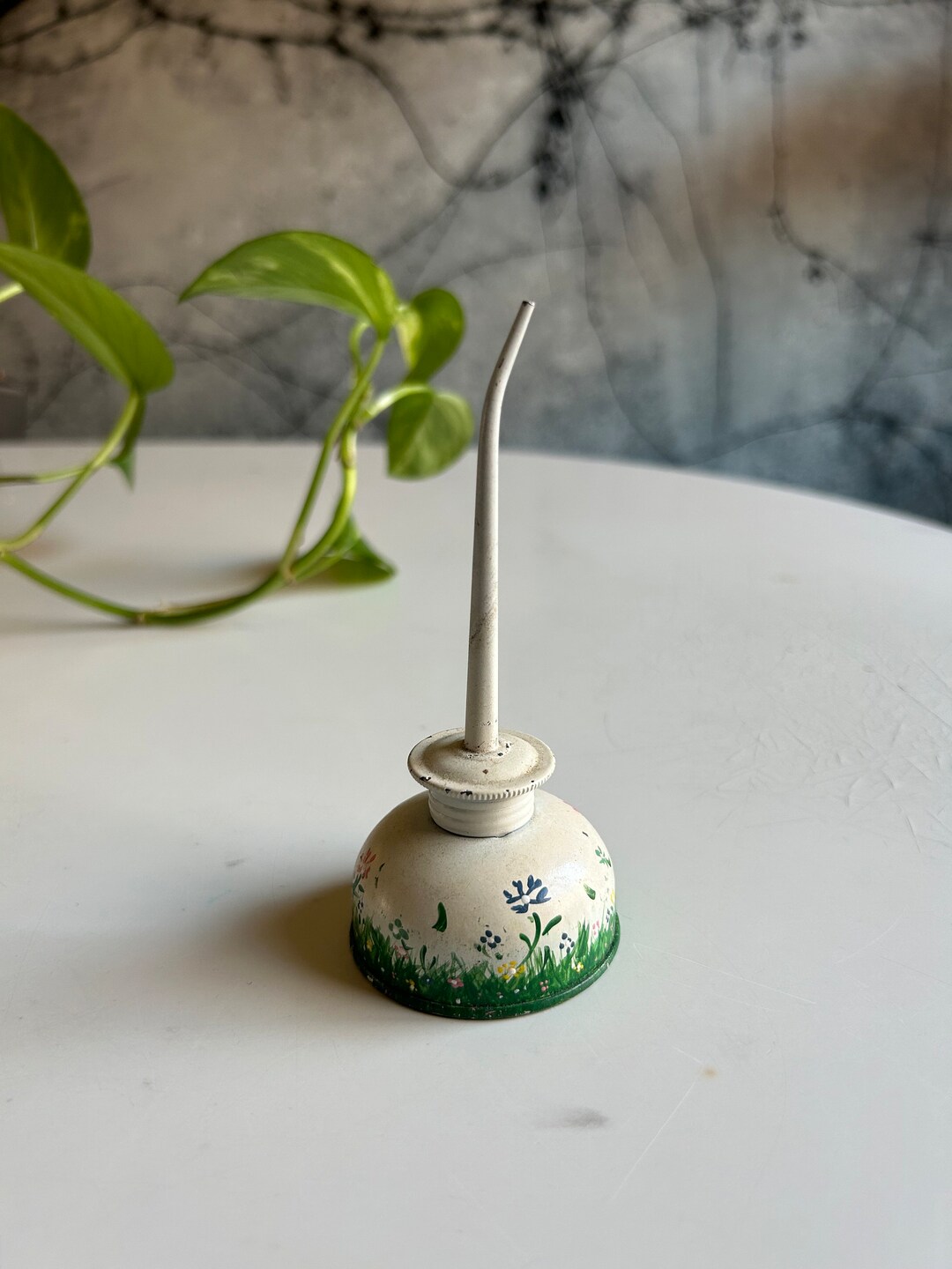 Antique Small Thumb Pump Hand Painted Oil Can - Etsy
