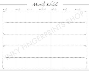 Weekly Schedule - Printable Calendar - Etsy