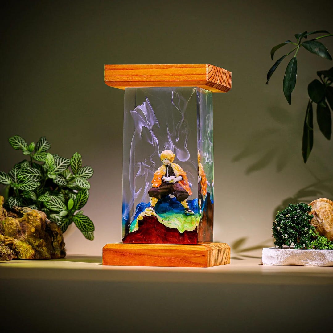 Agatsuma Zenitsu Resin Lamp Night Light, Personalize Night Lamp ...