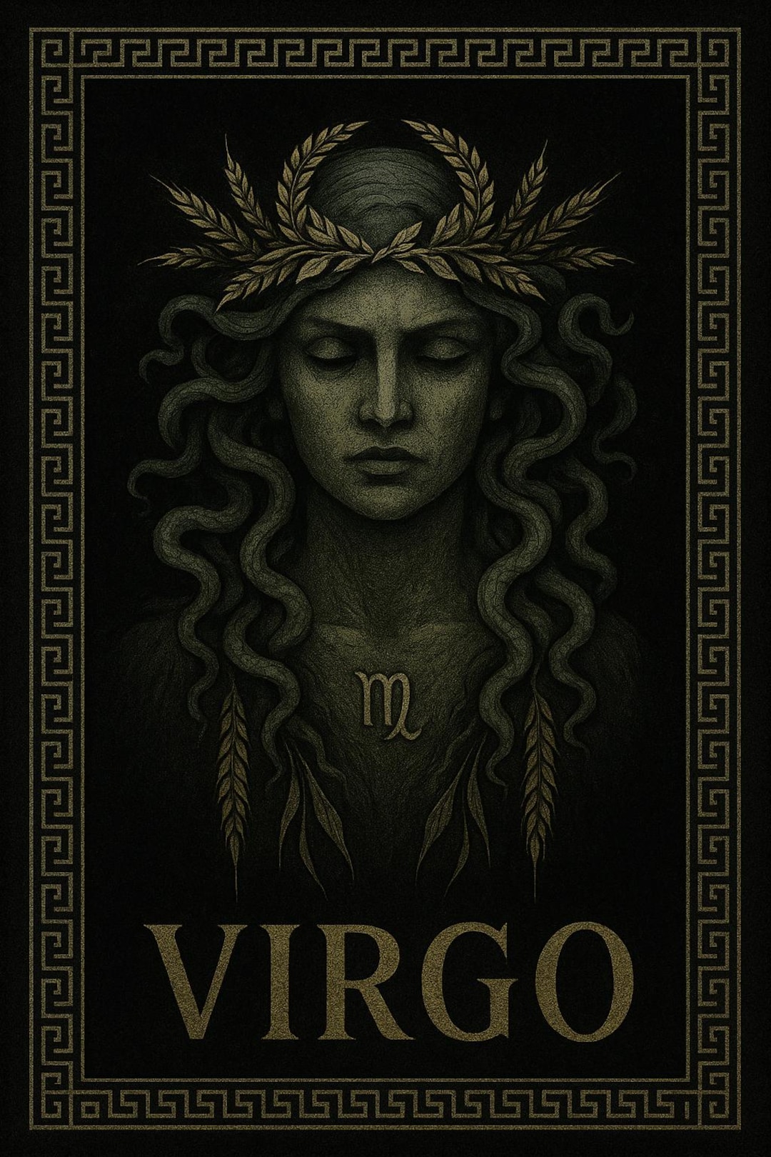 Virgo Shadow-work Poster • Printable 8×10 PNG • Dark Zodiac Art - Etsy