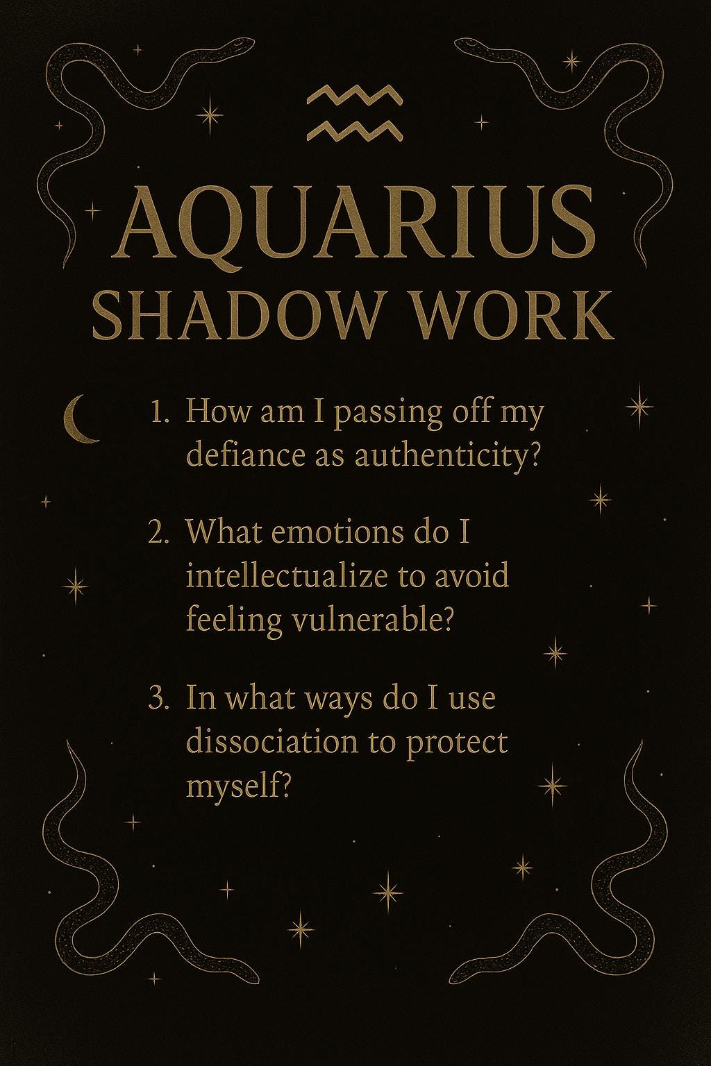 Aquarius Shadow-work Poster • Printable 8×10 PNG • Dark Zodiac Art - Etsy