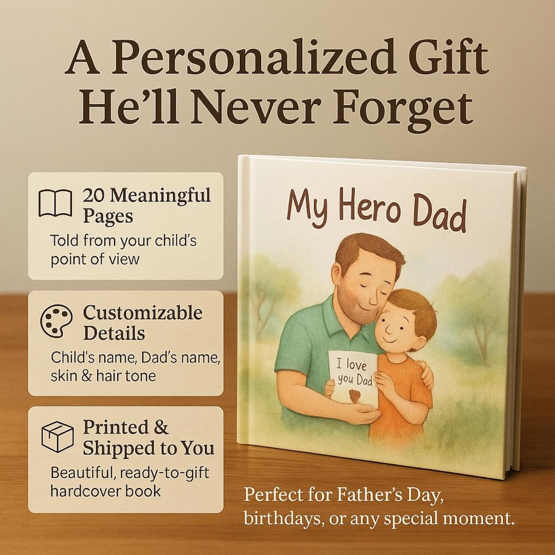 Personalized "my Hero Dad" Storybook – Custom Father's Day Gift From ...