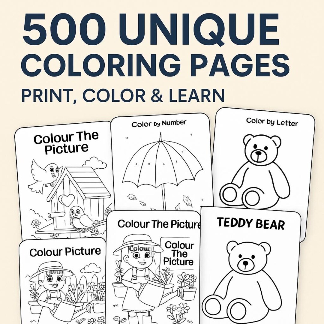 500-page Coloring Pages Mega Bundle for Kids | Printable Fun Activities ...