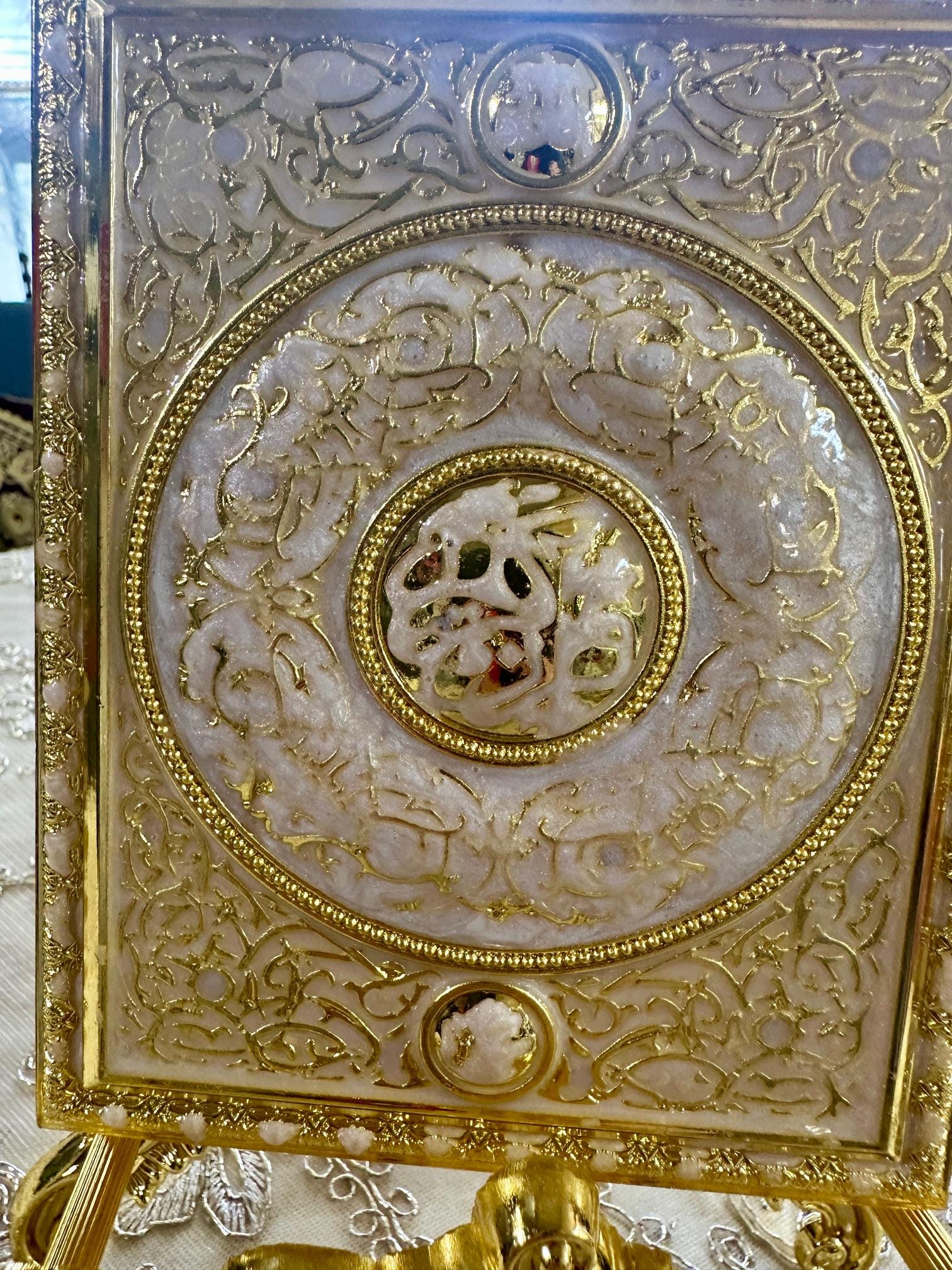 Extra Small - Elegant Gold Quran Box – Perfect for Display and Safe ...