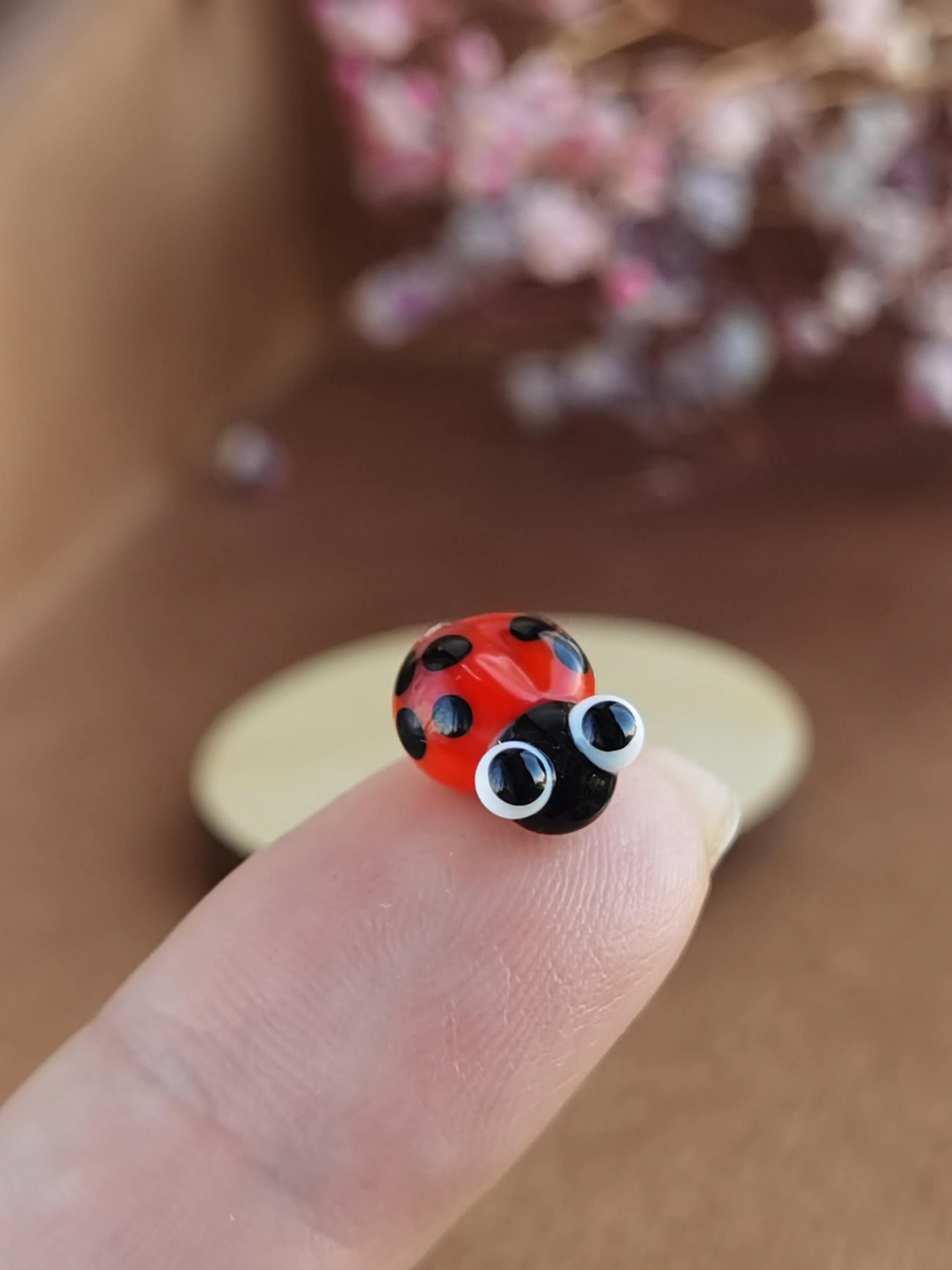 Glass Figurines Ladybug Figurine Miniature Ladybug Gifts Tiny Ladybug ...
