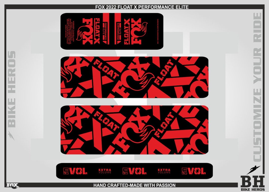 FOX Float X 2022 Performance Elite Rear Shock Sticker Kit Factory ...