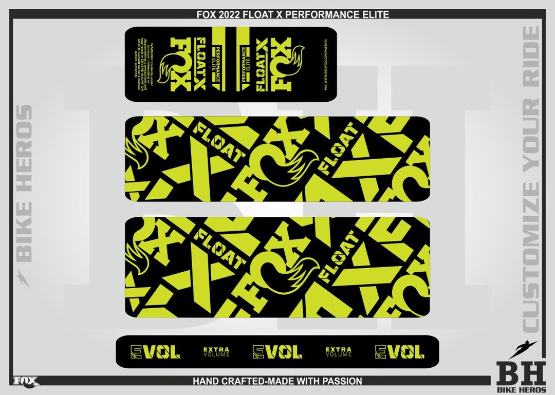 FOX Float X 2022 Performance Elite Rear Shock Sticker Kit Factory ...
