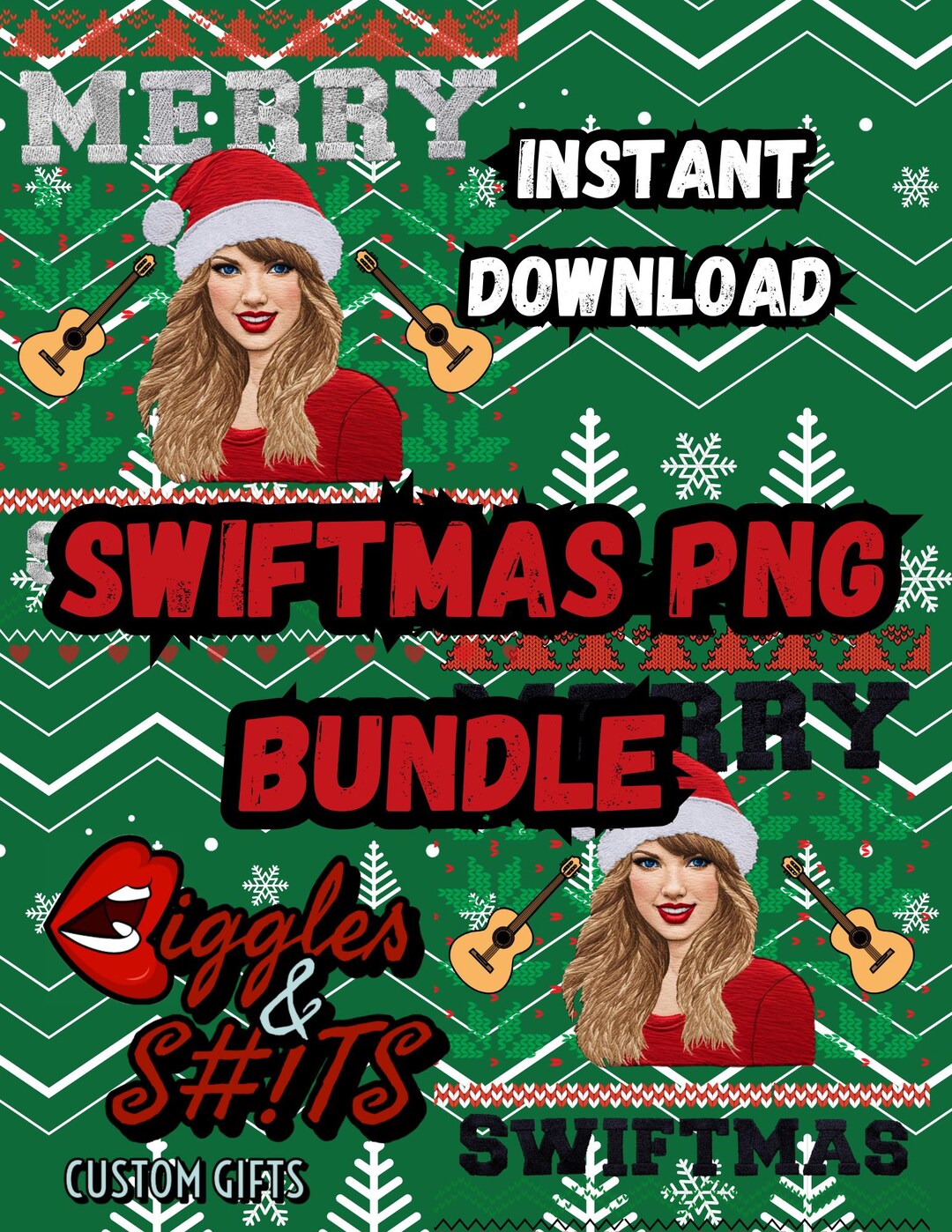 Merry Swiftmas Ugly Sweater PNG Bundle - Etsy