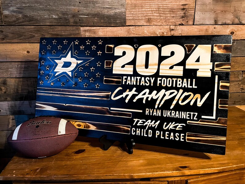 Fantasy Football Champion Sign, Trophy, Award, Fantasy Football, FFL ...