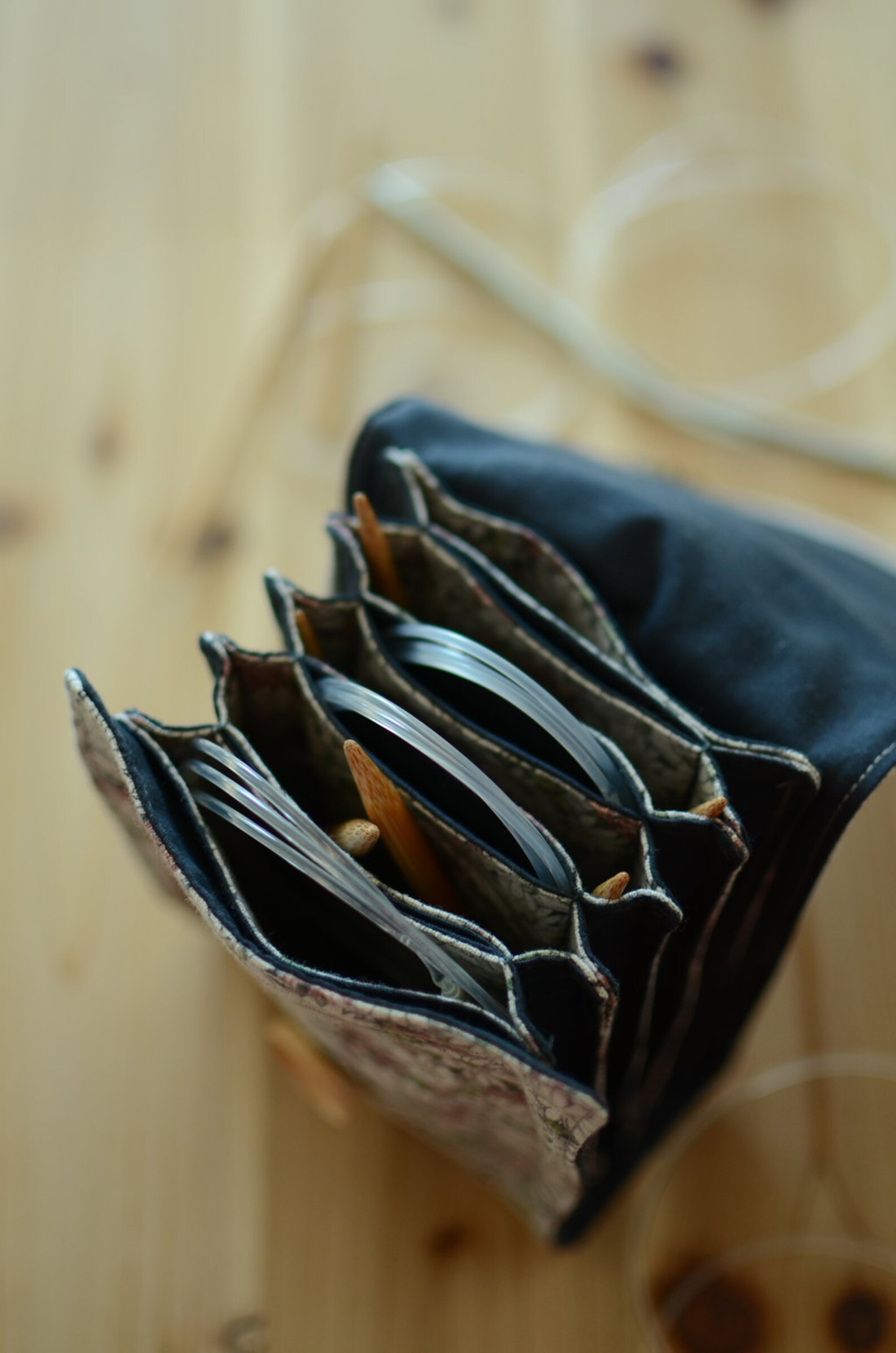 Circular Knitting Needle Organizer With Zipper Pocket | Etsy