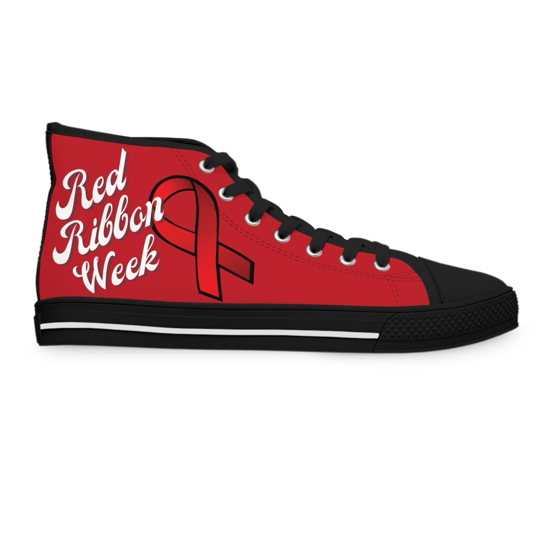 Red Ribbon say No to Drugs Women Sneakers FREE SHIPPING Comfortable ...