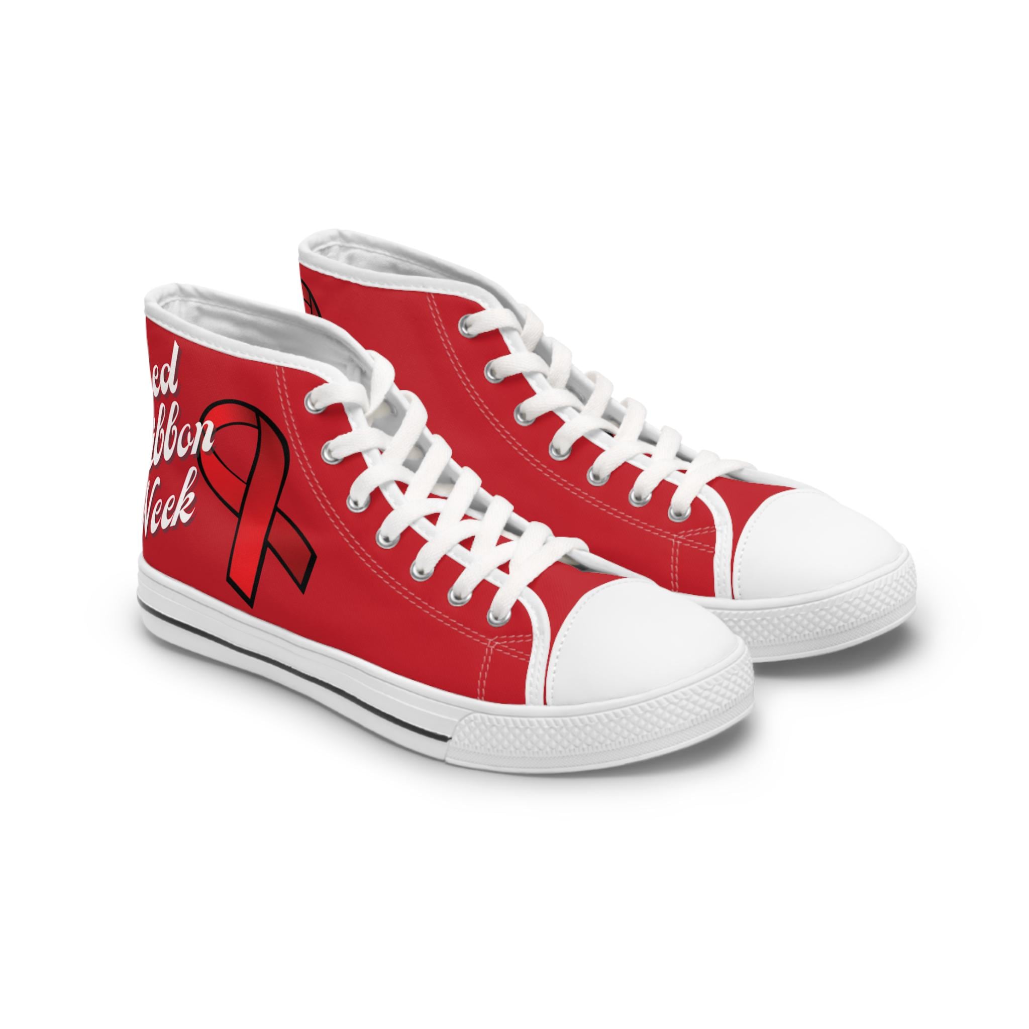 Red Ribbon say No to Drugs Women Sneakers FREE SHIPPING Comfortable ...