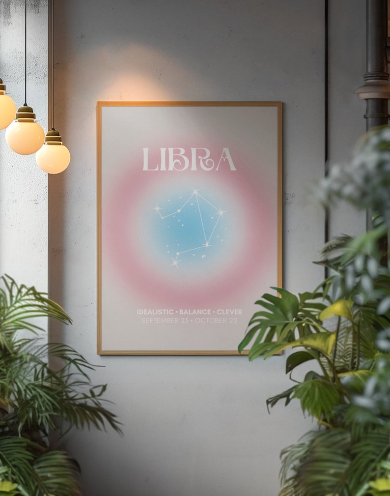 Libra Constellation, Printable Wall Art, Libra Print, Star Sign Poster ...