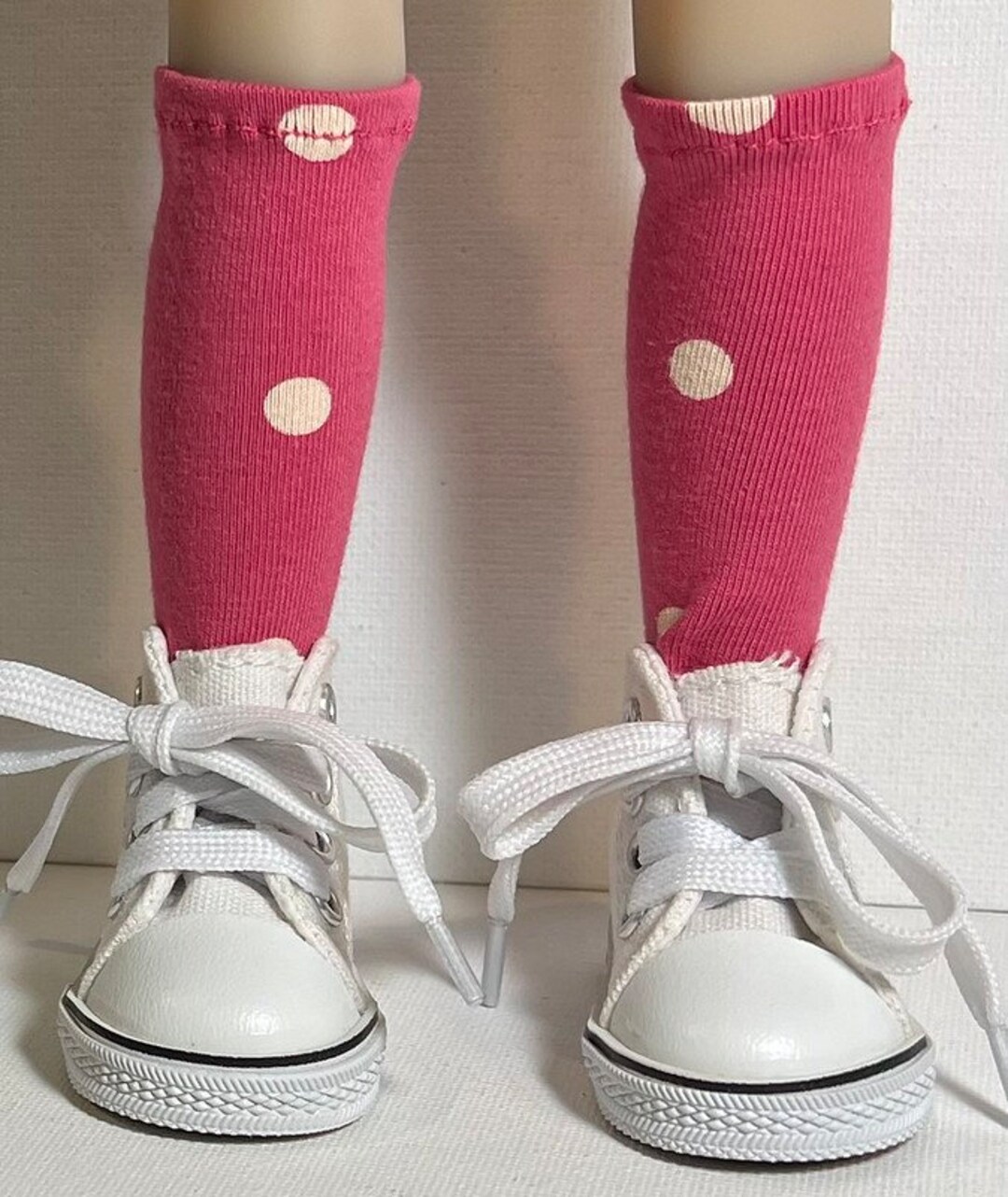 Mulberry With Ivory Dots...tall Socks for Ruby Red FF Dolls... - Etsy