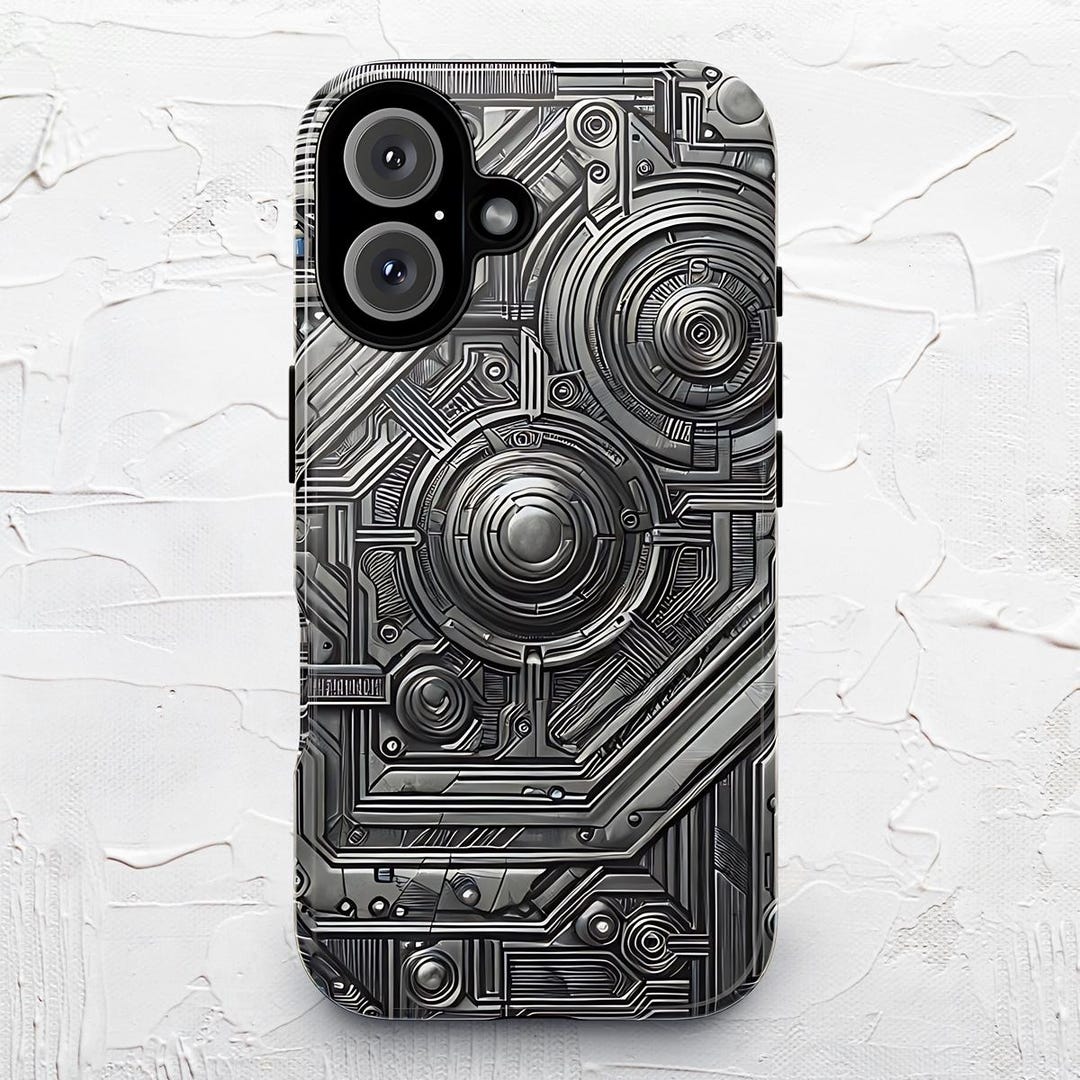 Retro Futuristic Phone Case, Galactic Metal Design Phone Case, Perfect ...