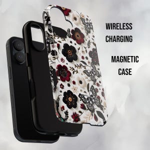 Goth Phone Case, Dark Academia Gift, Skull Wing Butterfly Floral iPhone ...