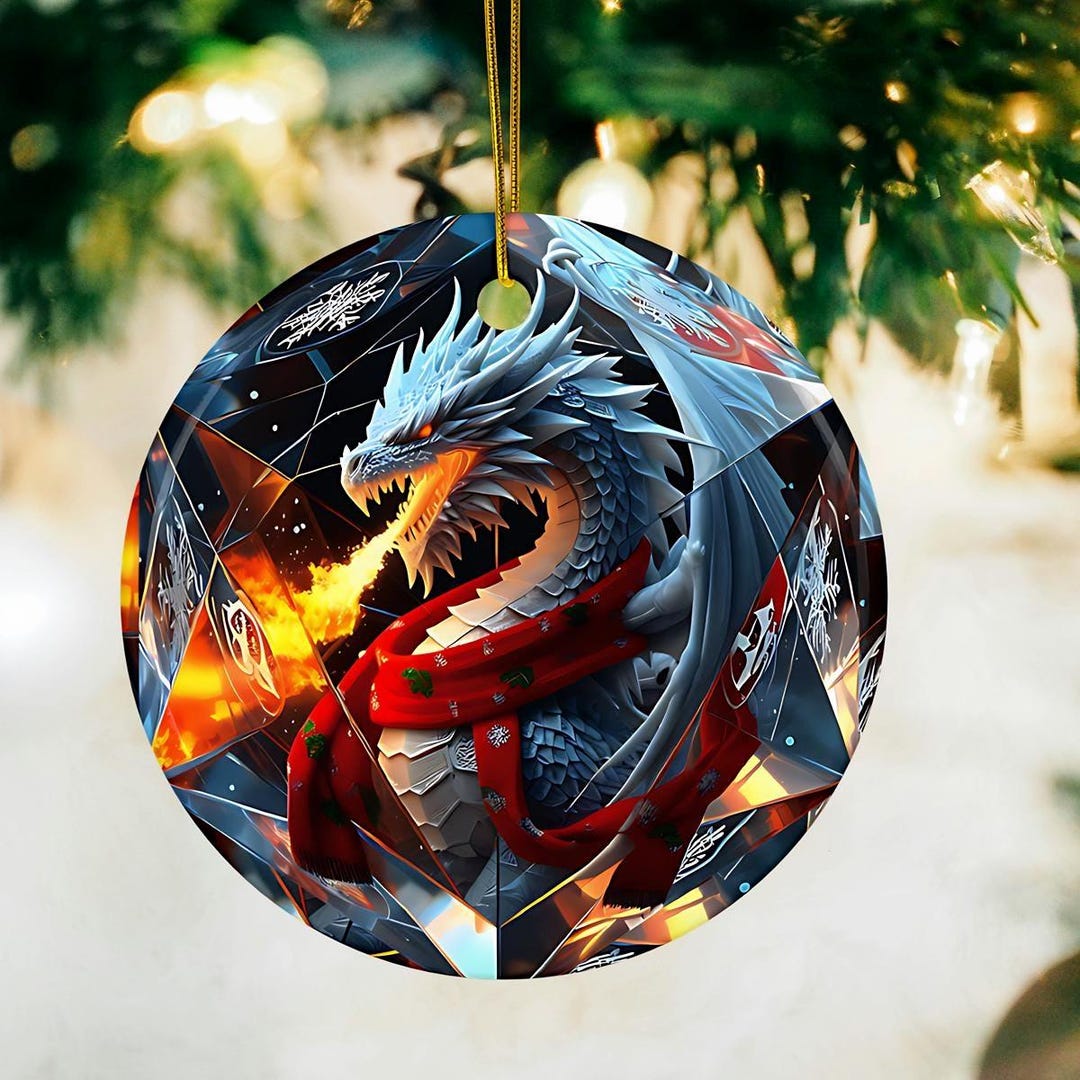D20 Dragon Christmas Ornament: RPG Gamer Holiday Decor - Etsy