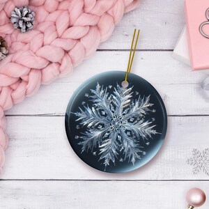Unique Faux Crystal Snowflake Ceramic Ornament: Winter Christmas Decor ...